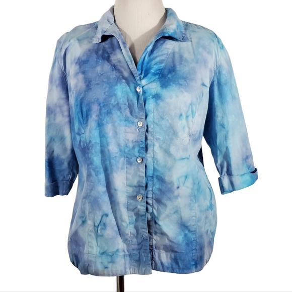 cut loose | Tops | Cut Loose Xl Upcycle Tie Dye Hand Dye Button Up ...